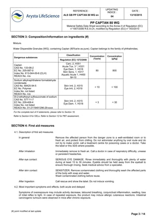 Pp captan 80 wg msds | PDF