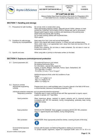 Pp captan 80 wg msds | PDF