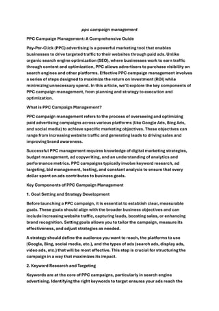 ppc campaign management.pdf lexmetech ss | PDF