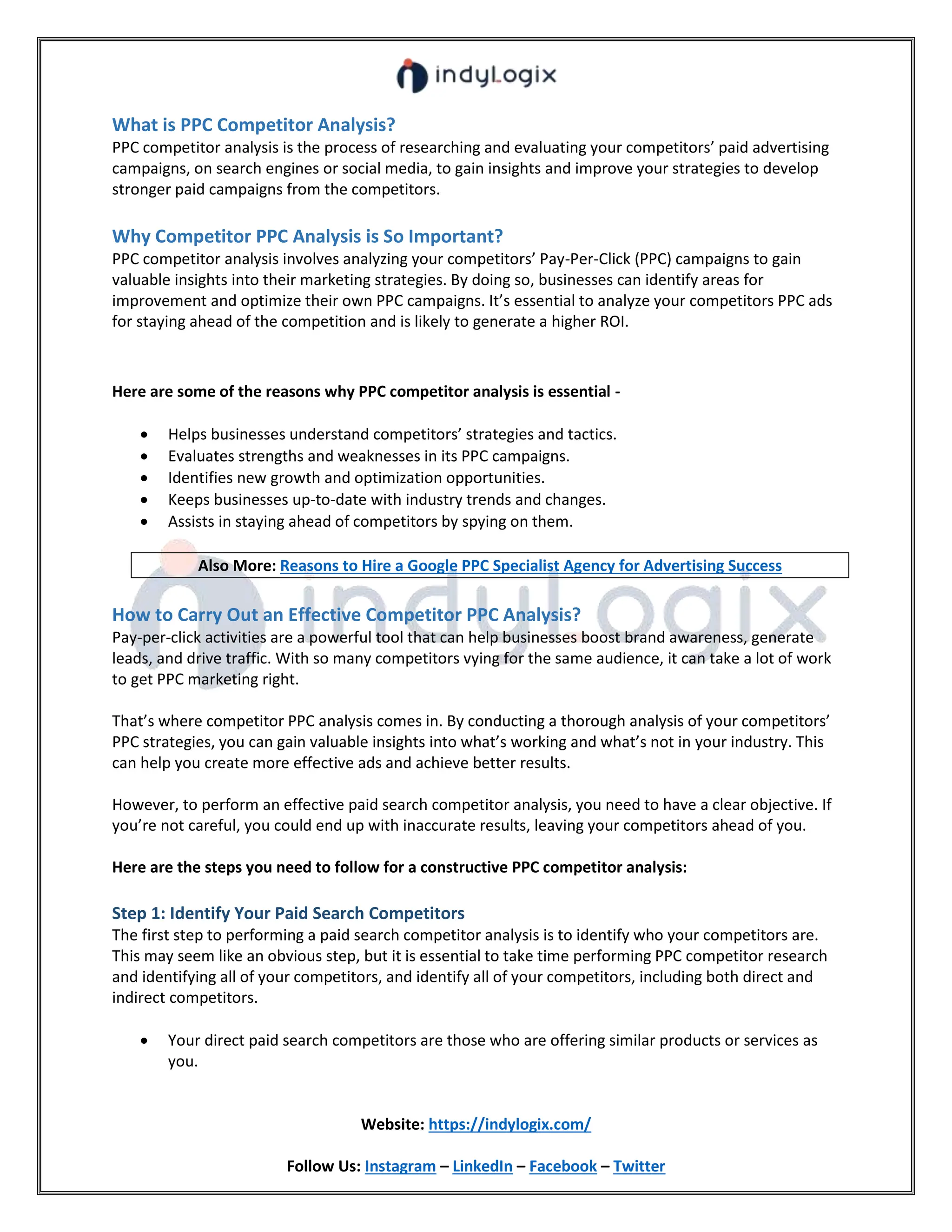 PPC Competitor Analysis - What, Why, How.docx