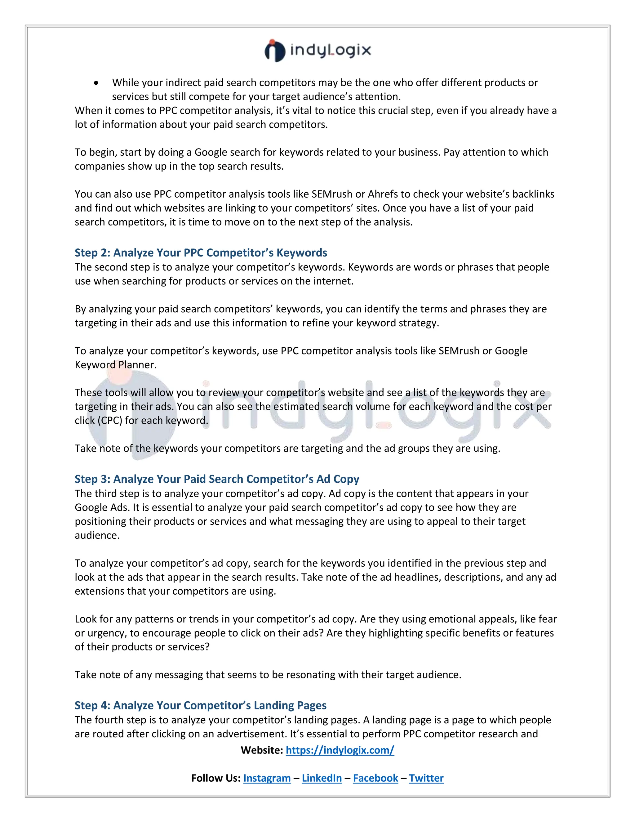 PPC Competitor Analysis - What, Why, How.docx