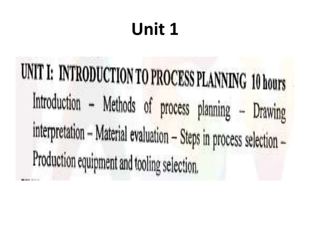 PROCESS PLANNING AND COST ESTIMATION | PPTX