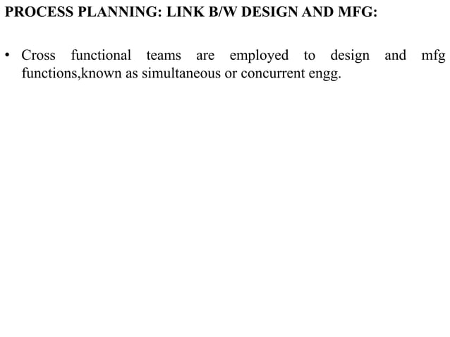 INTRODUCTION TO PROCESS PLANNING | PPT | Free Download