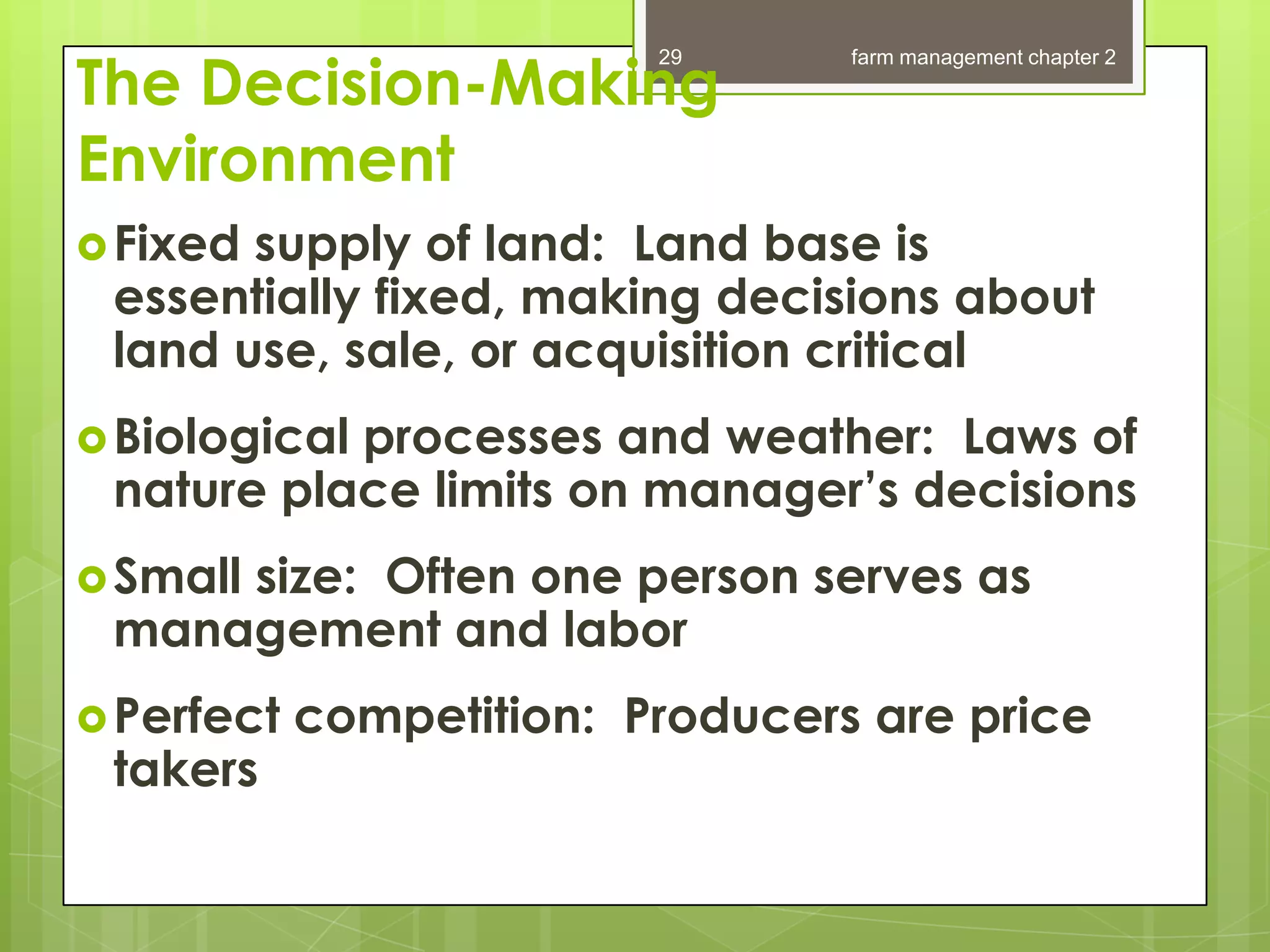 AGRI 4411 Farm Management Chapter 2 | PPT