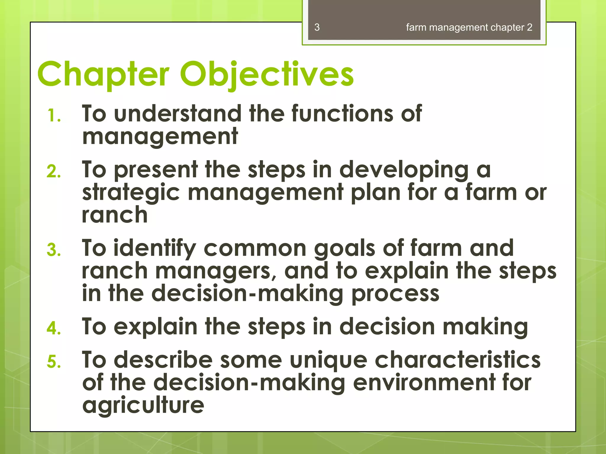 AGRI 4411 Farm Management Chapter 2 | PPT