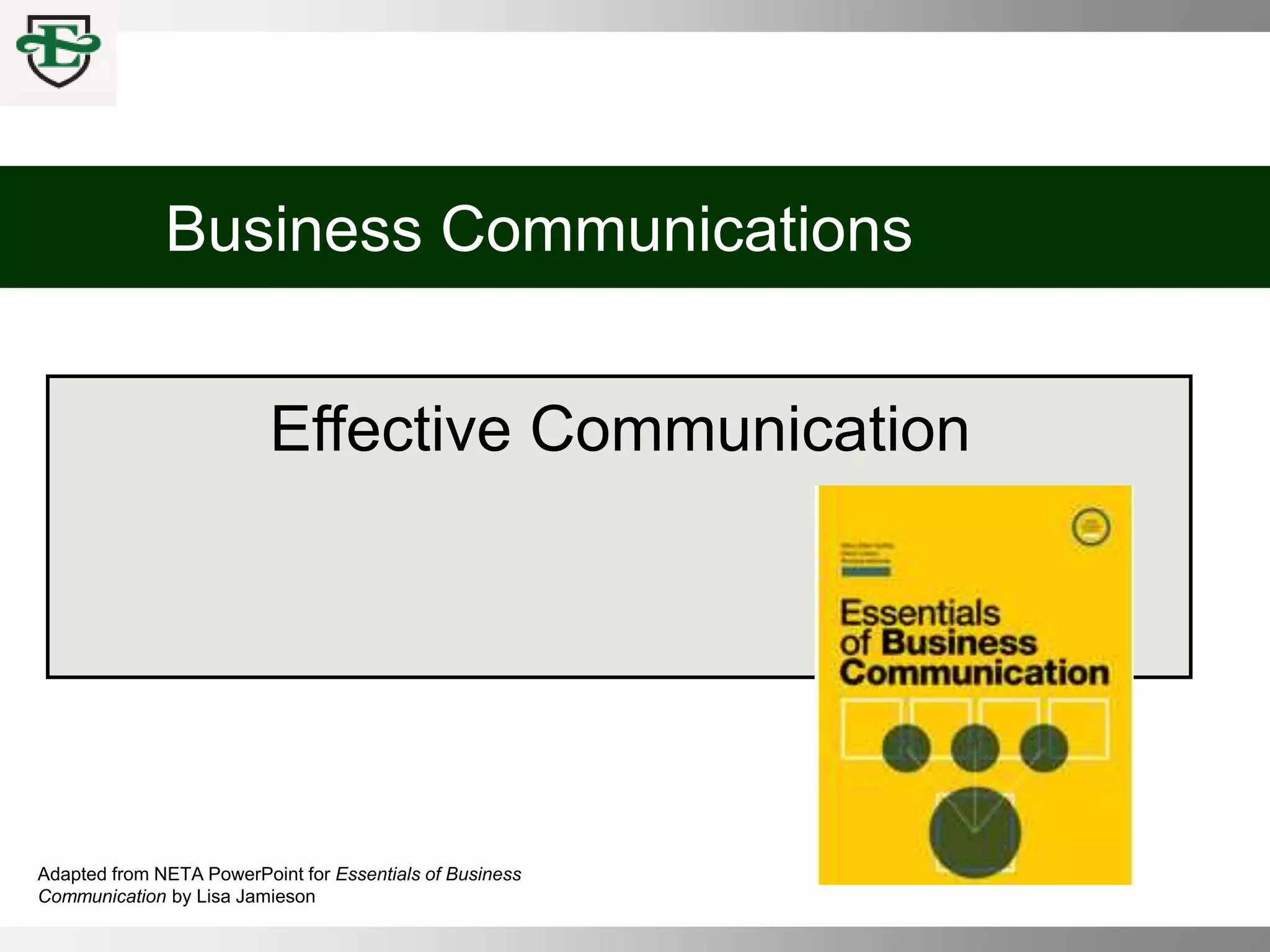 COMM 100 Chpt 2 Effective Communication | PPT