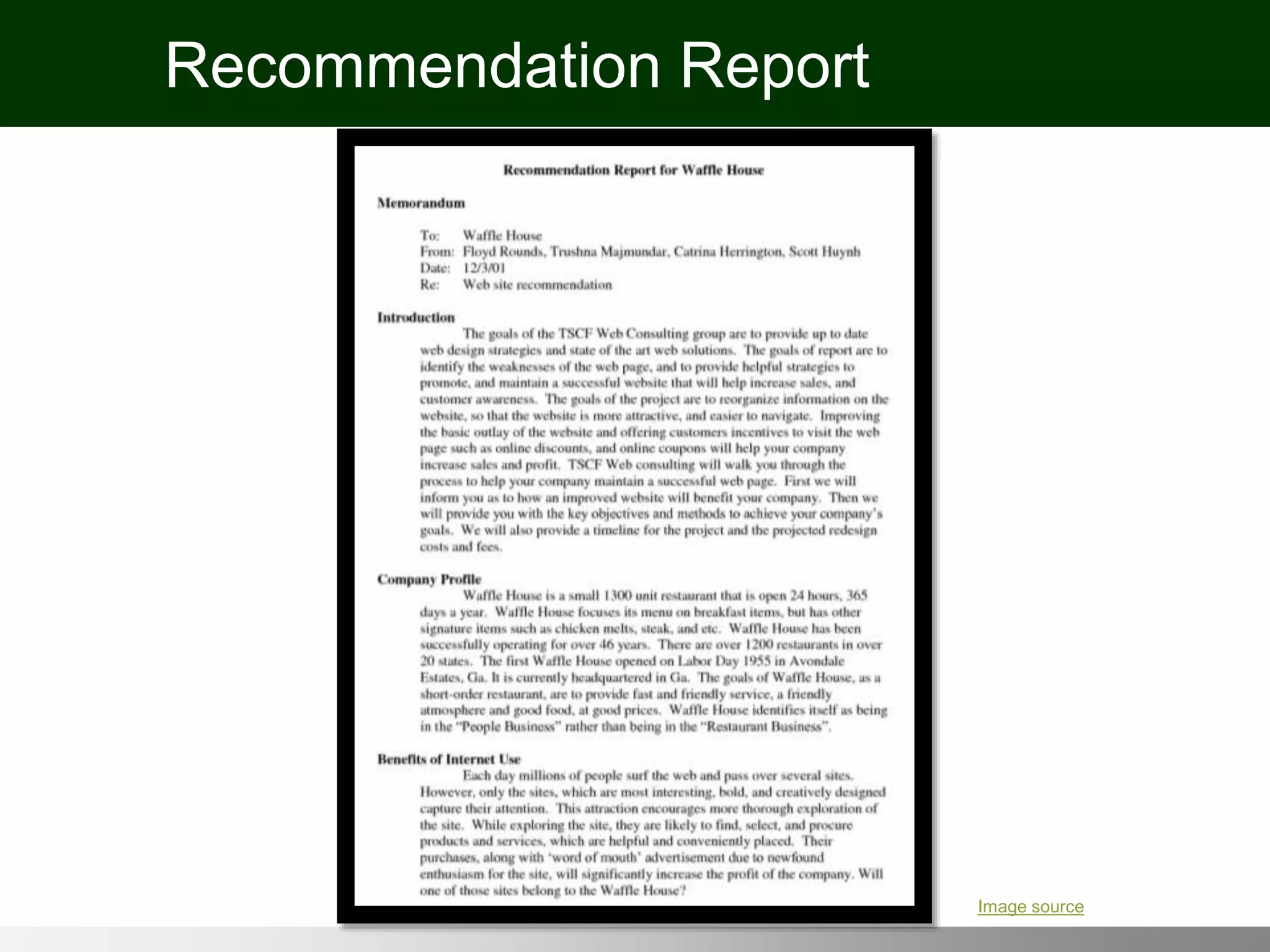 COMM 100 Chpt 8 Types of Informal Reports | PPTX | Technology & Computing