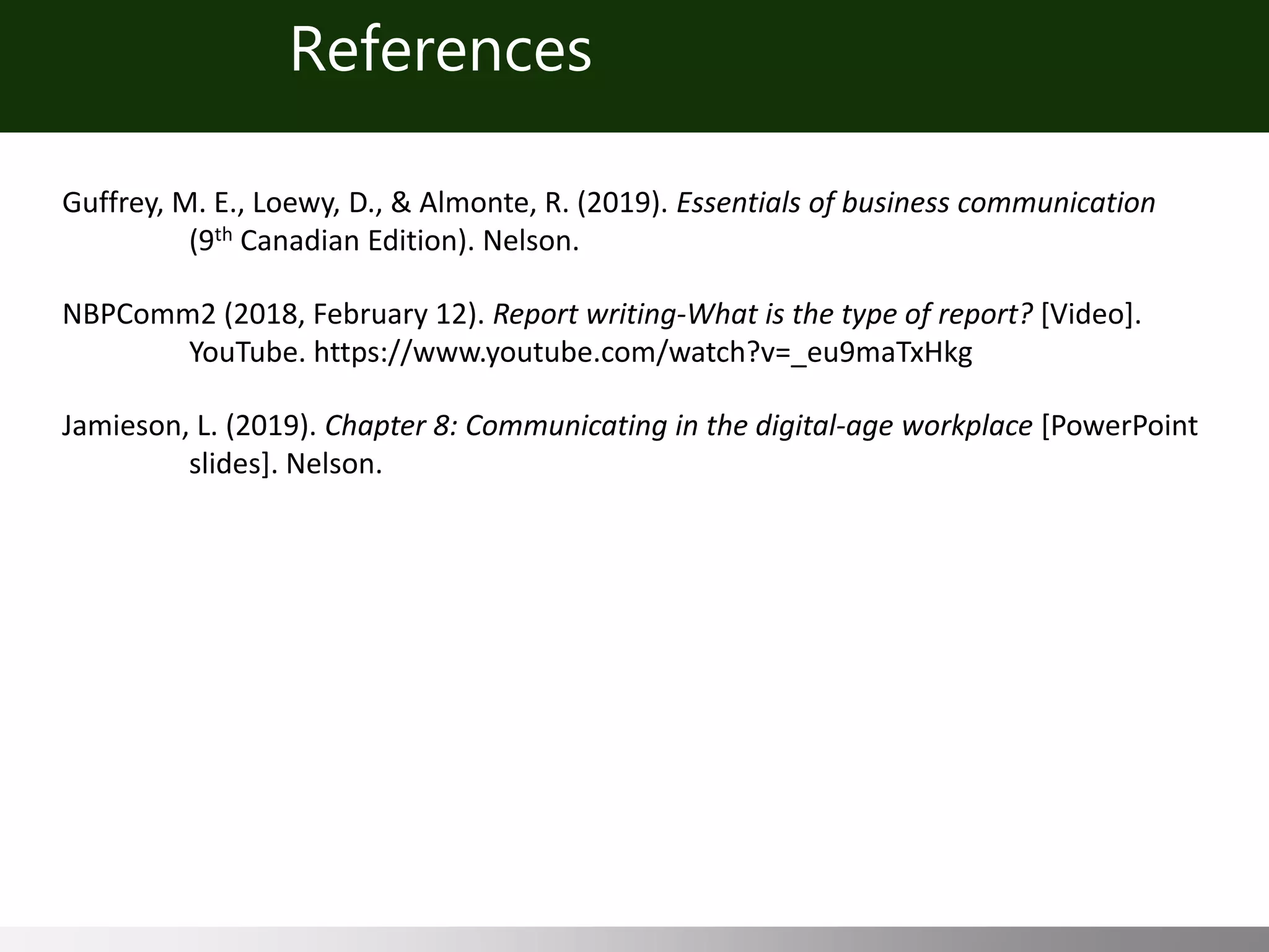 COMM 100 Chpt 8 Types of Informal Reports | PPTX | Technology & Computing