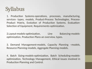 introduction TO PRODUCTION PLANNING AND CONTROL | PPTX