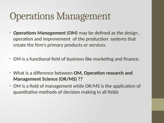 introduction TO PRODUCTION PLANNING AND CONTROL | PPTX