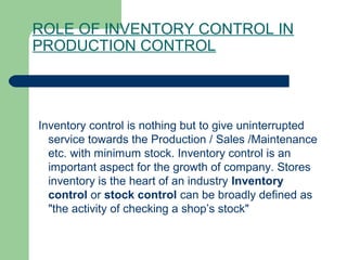 Production planning and control | PPT