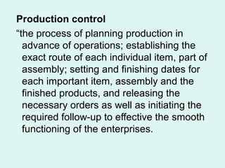 Production planning and control | PPT