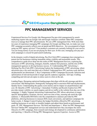 PPC Management Service | PDF | Web Development | Internet