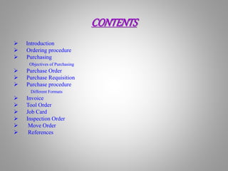 Ordering procedure & Formats ppt | PPT