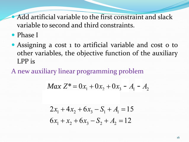 Two Phase Method- Linear Programming | PPTX
