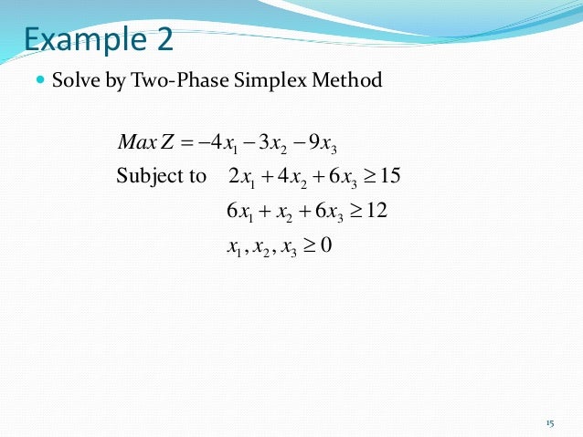 Two Phase Method Linear Programming 6996