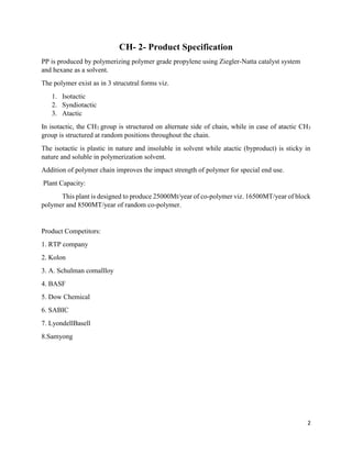 Polypropylene Co-polymer Manufacturing | PDF