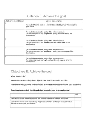 Pp criteria & objectives[1] | DOCX