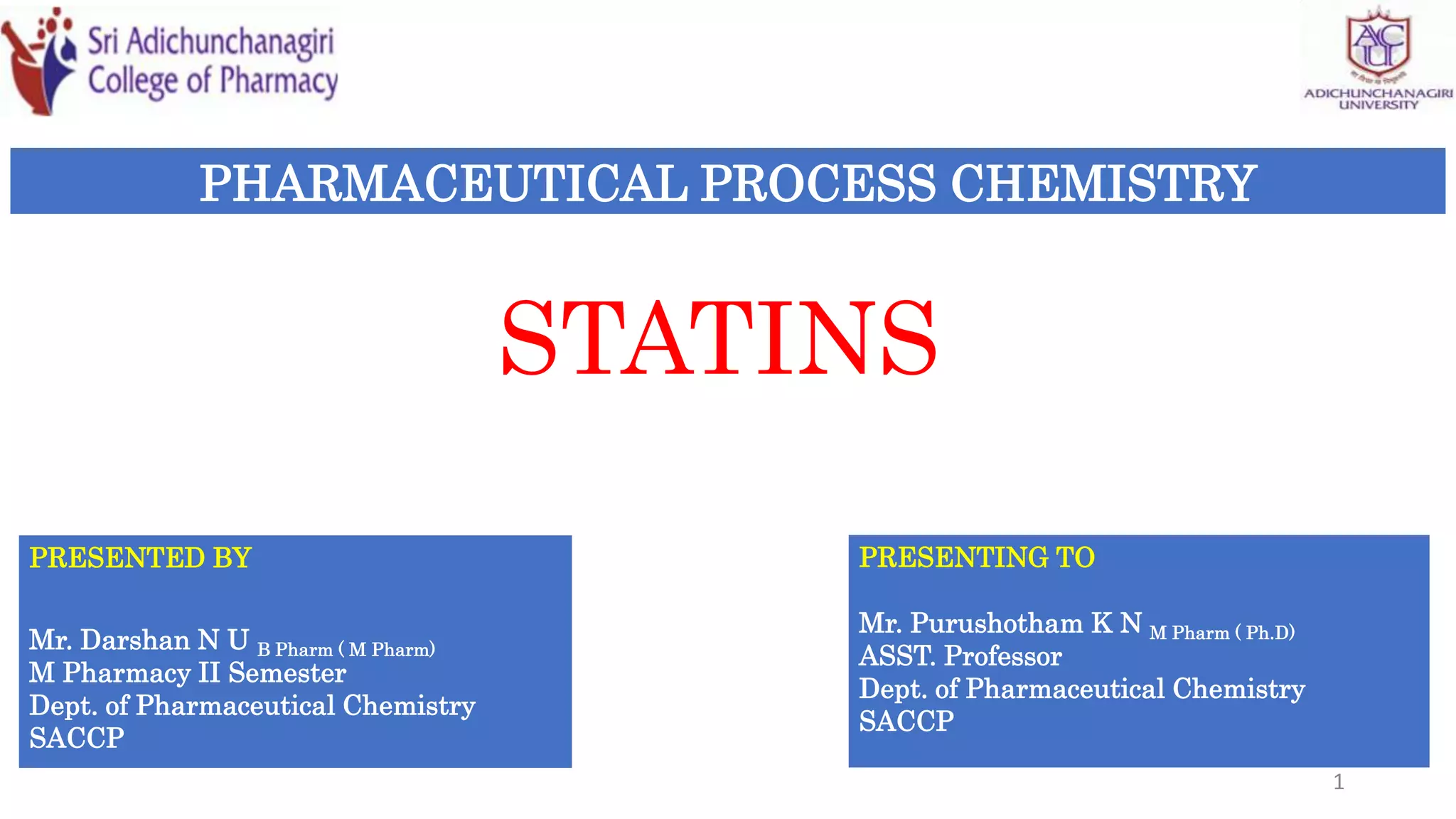 Industrial production of statins | PPTX