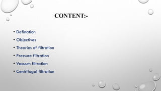Filtration (M.pharm) (Process chemistry) | PDF