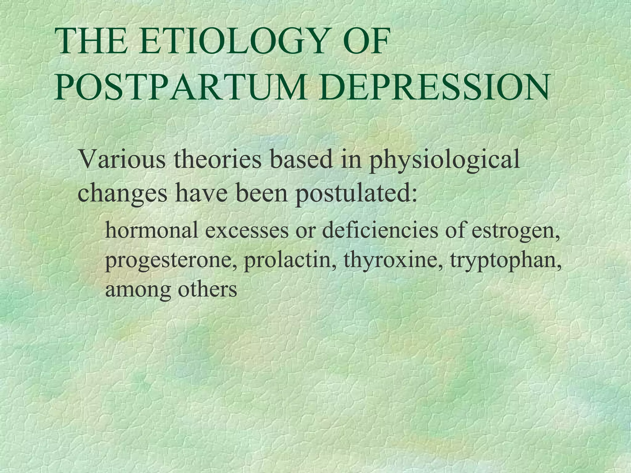 postpartum depression | PPT