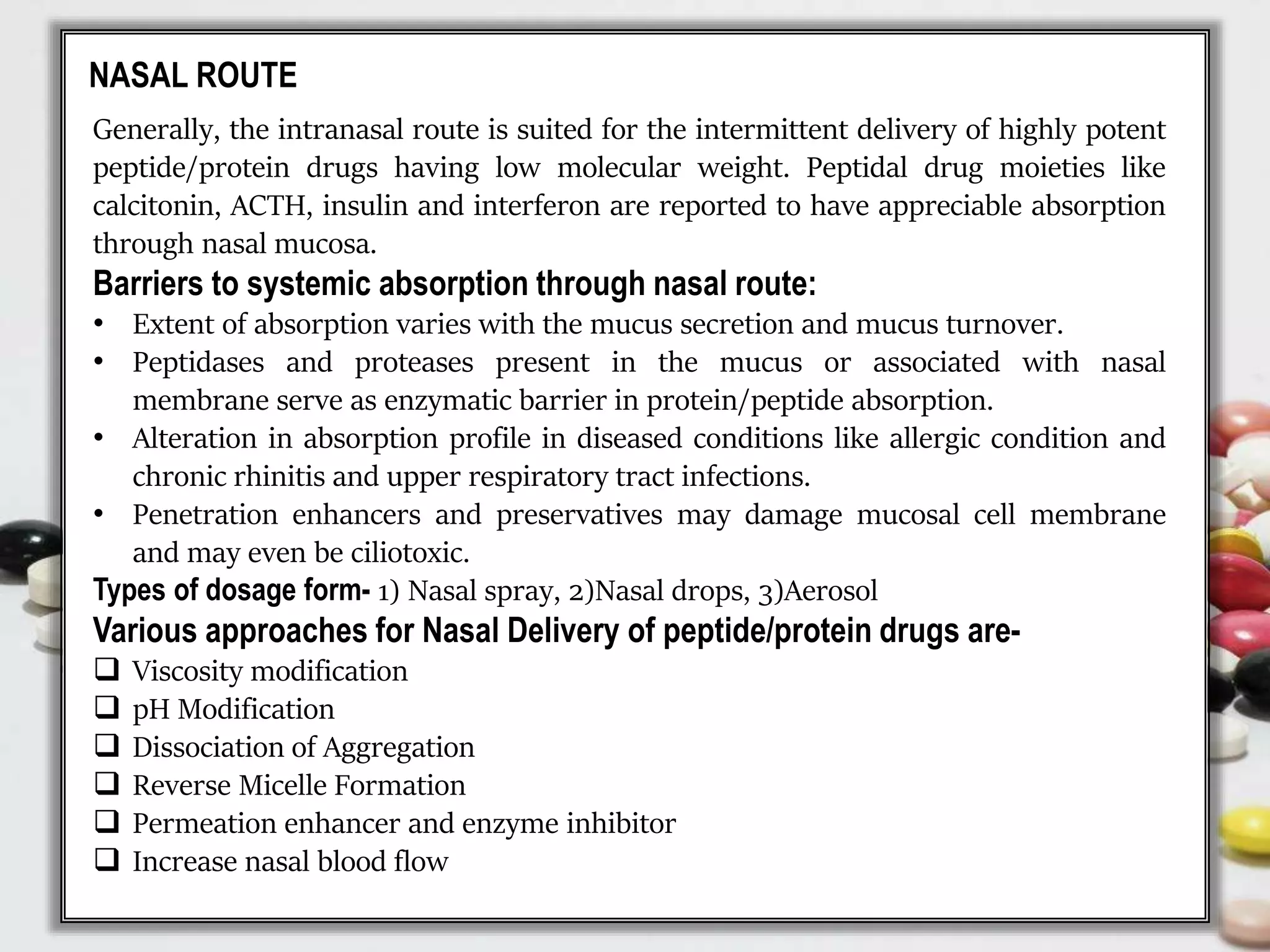 Protein And Peptide Drug Delivery System | PPTX