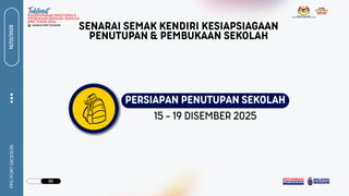 PPD - KESIAPSIAGAAN PENUTUPAN & PEMBUKAAN SEKOLAH-SEKOLAH JPNS TAHUN ...