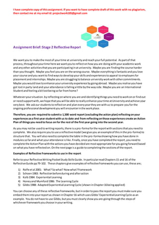 Assignment Brief: Stage 2 Reflective Report | PDF