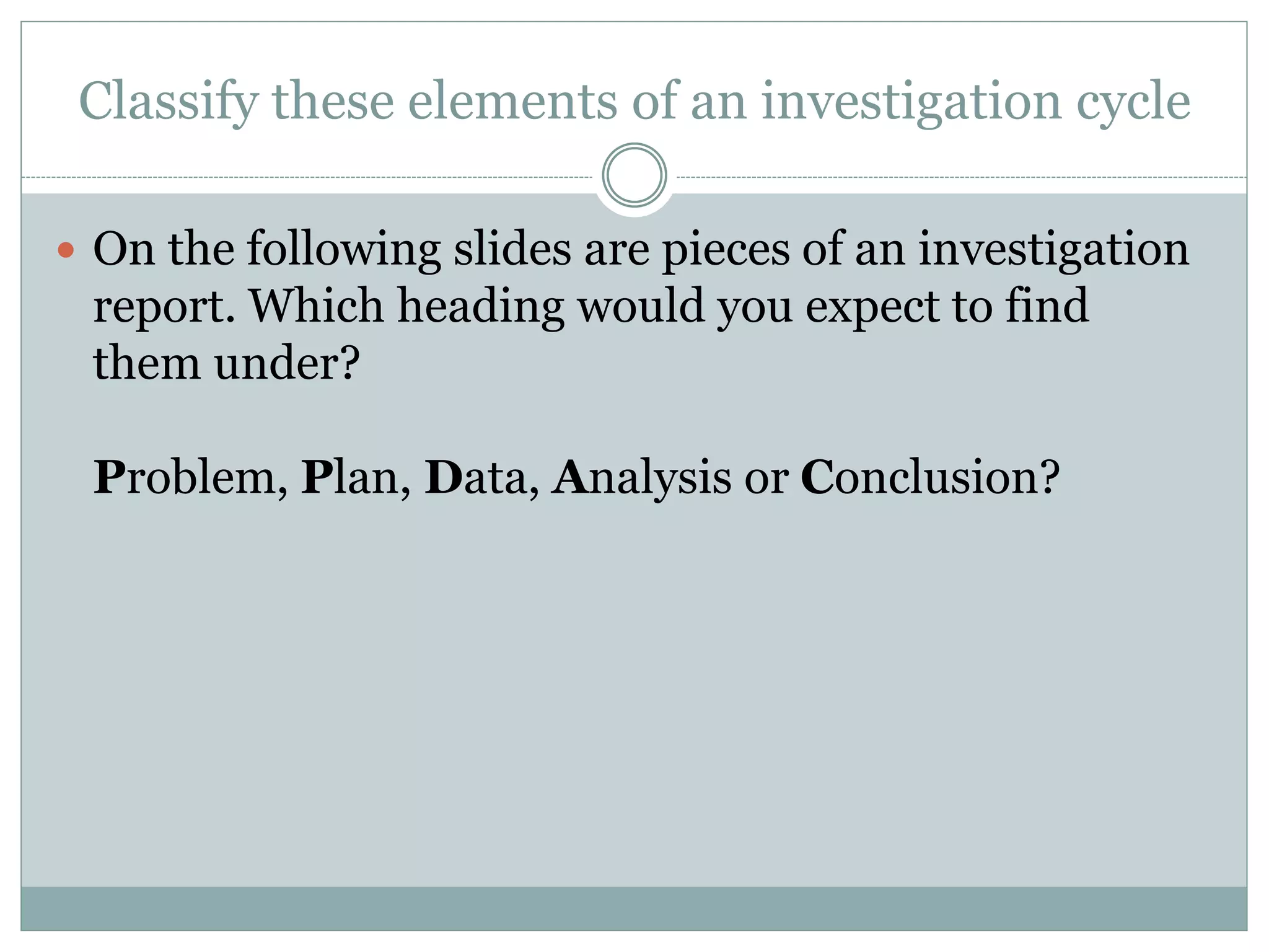 Introduction to PPDAC cycle | PPTX