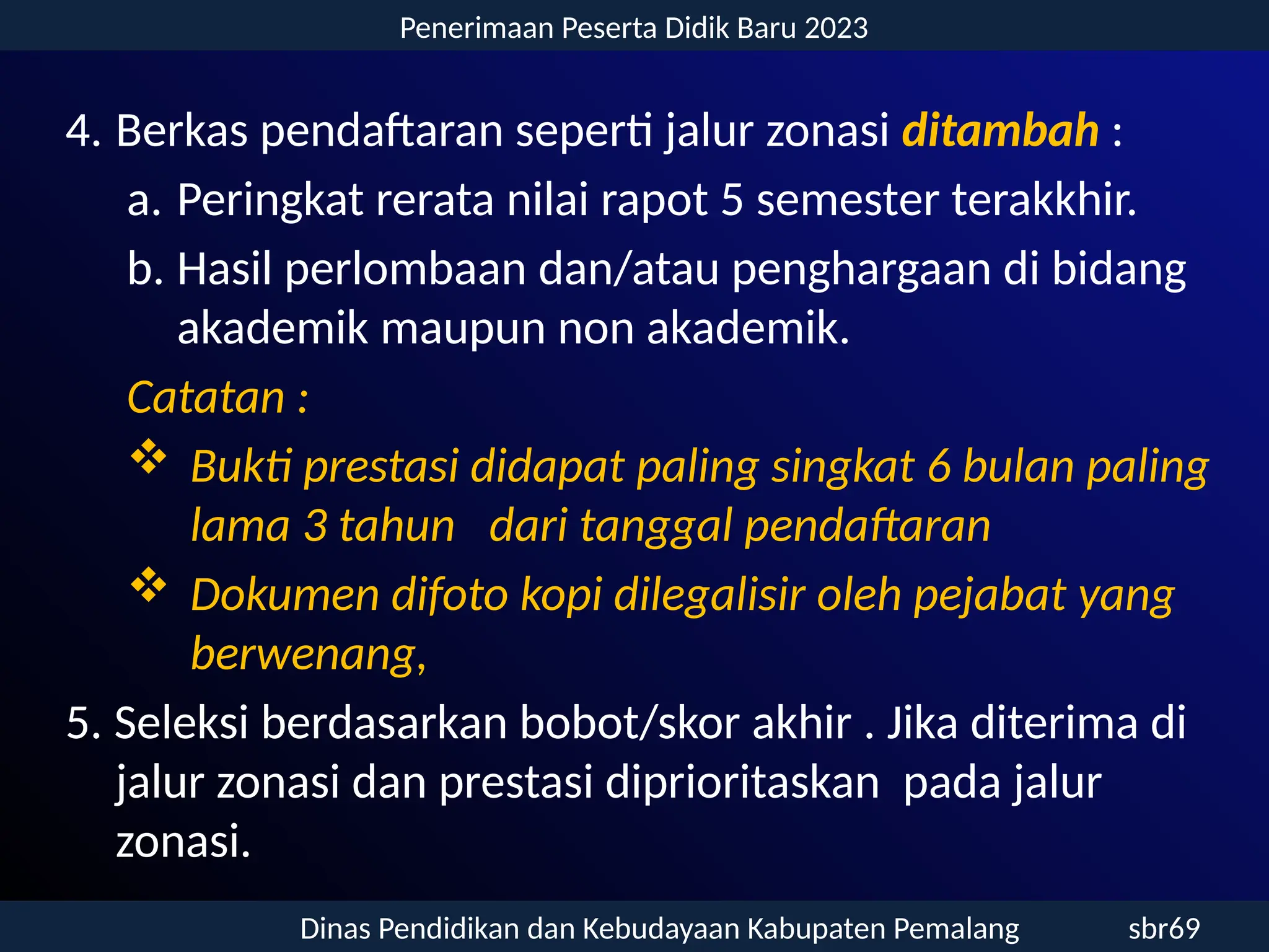 PPDB 2023 REVISI.pptx 2023-2024 smp sd sma pemalang | PPT