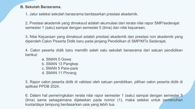 Sosialisasi PPDB SulSel tahun 2024 di Sulawesi Selatan | PPTX