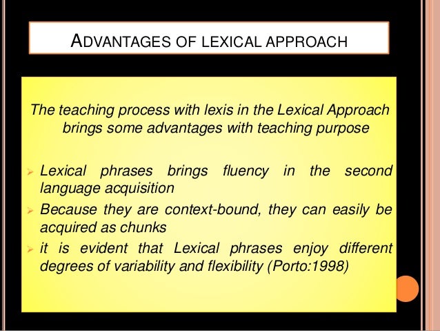 LEXICAL APPROACH