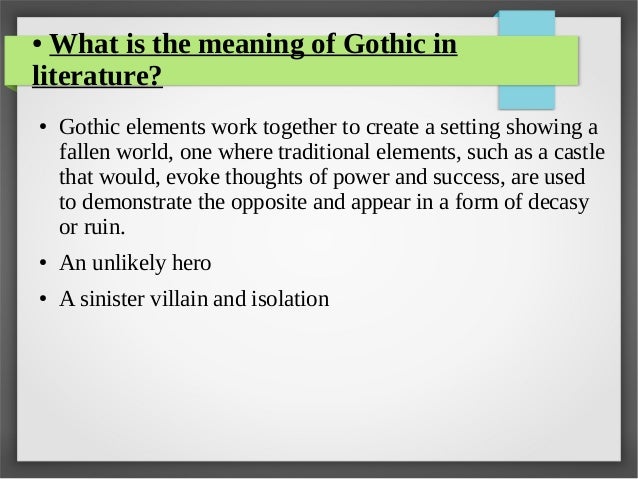 Gothic elements in E.A Poe's short stories