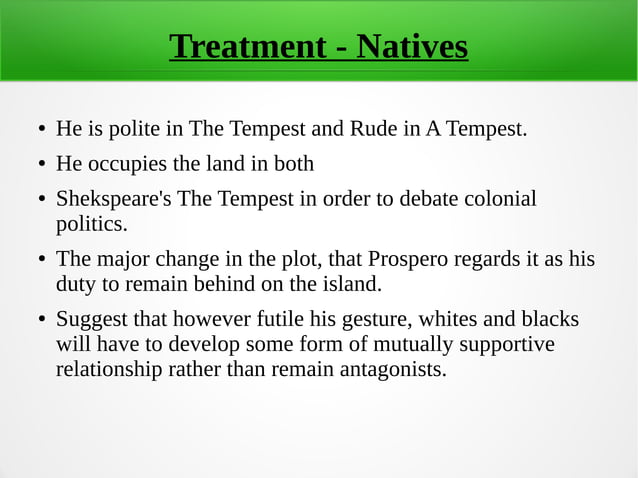 Comparision between 'A Tempest' and 'The Tempest' | ODP