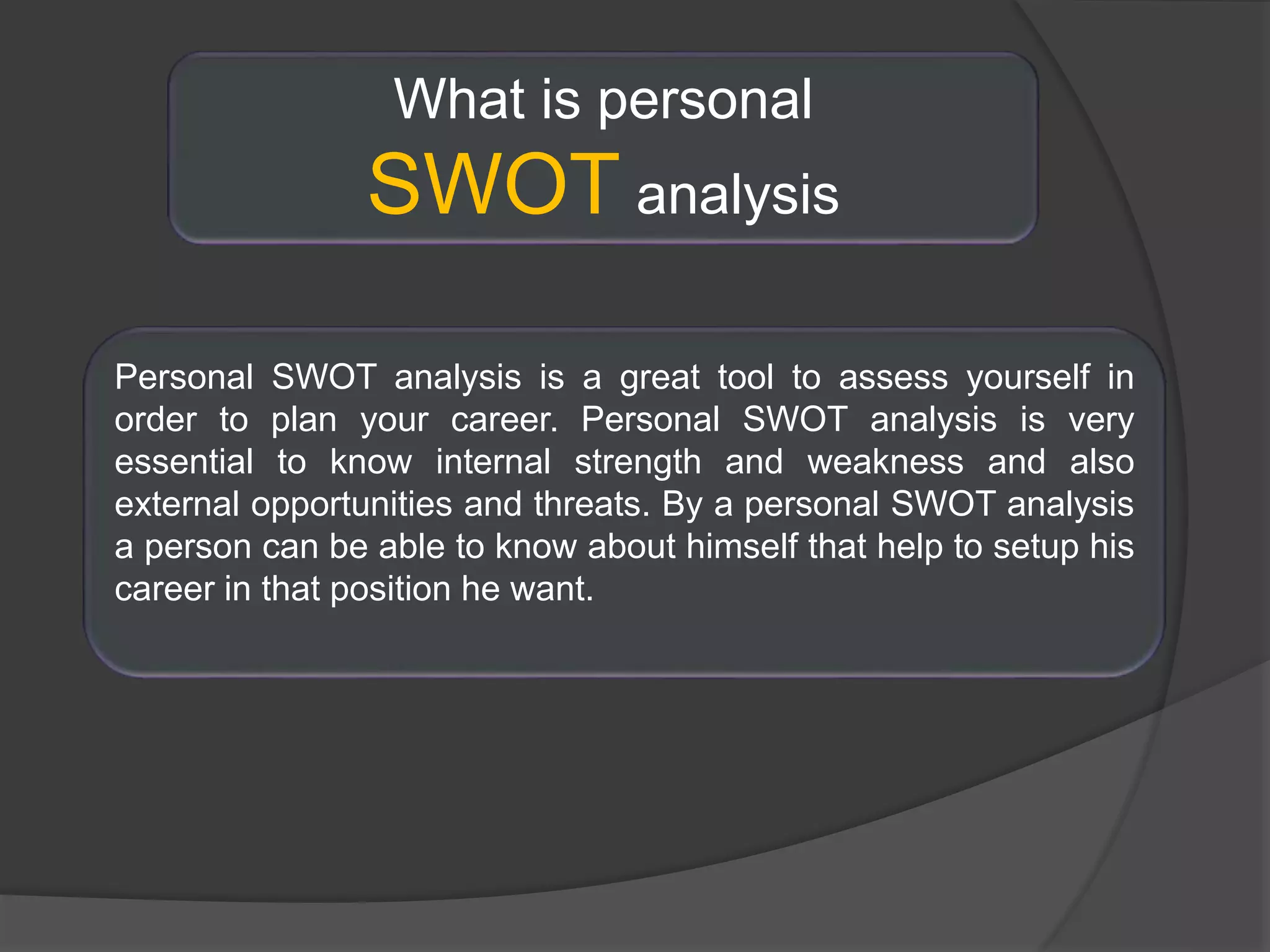 Personal SWOT Analysis | PPTX