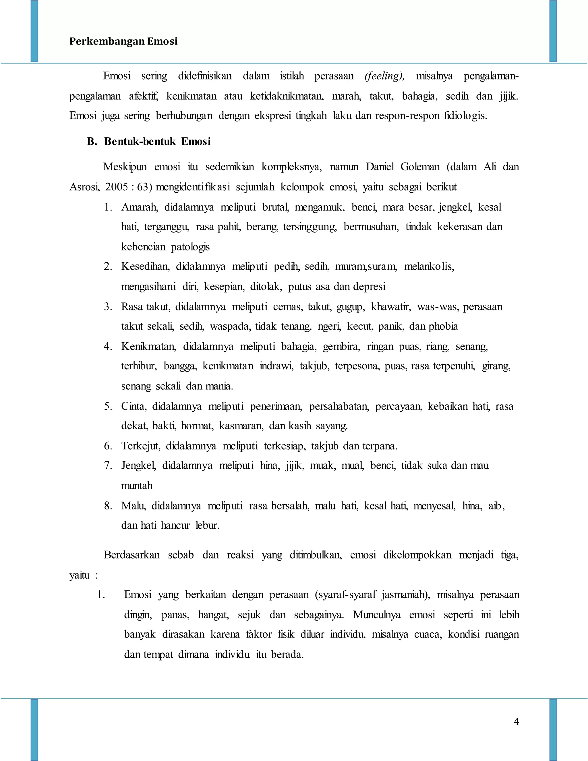 Makalah Perkembangan Emosi | DOCX