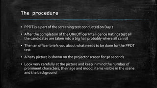 PPDT(Picture perception and description test) in SSB | PPTX
