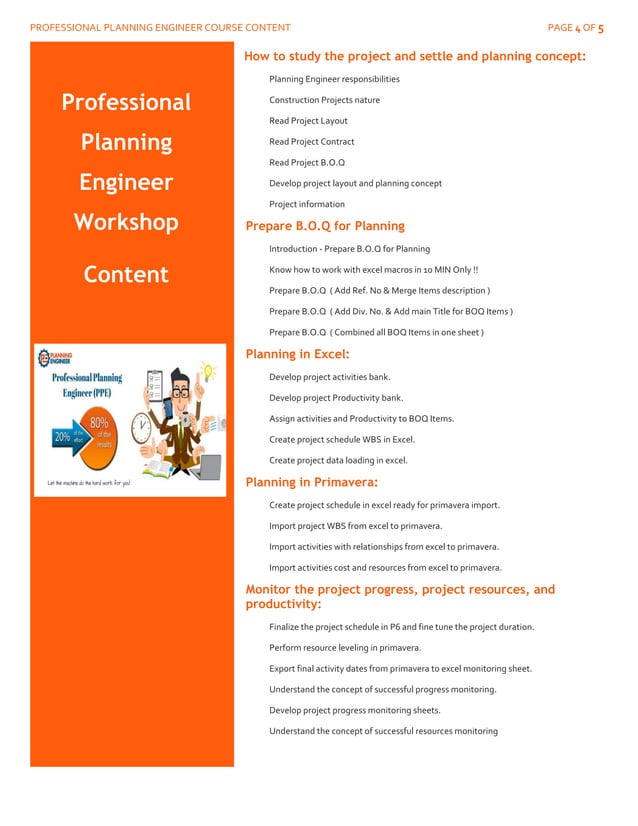 Professional Planning Engineer PPE - Advanced Planning Course | PDF