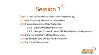 Safety At Work For Preventing Head Injuries by wearing helmets | PPTX