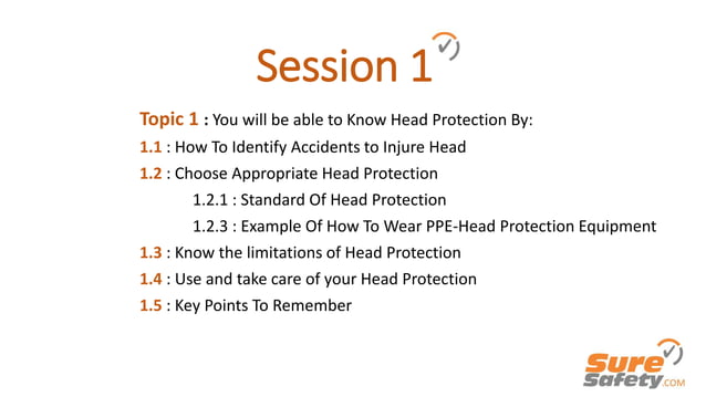 Safety At Work For Preventing Head Injuries by wearing helmets | PPT