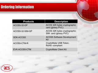ACOS5 product presentation by Advanced Card Systems Ltd. | PPT