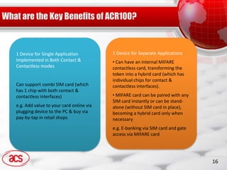 ACR100 product presentation by Advanced Card Systems Ltd. | PPT