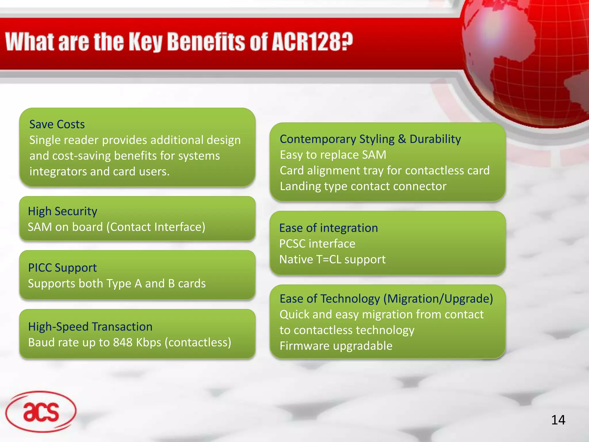 ACR128 product presentation by Advanced Card Systems Ltd. | PDF