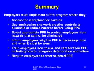 Personal Protective Equipment (PPE) Training | PPT