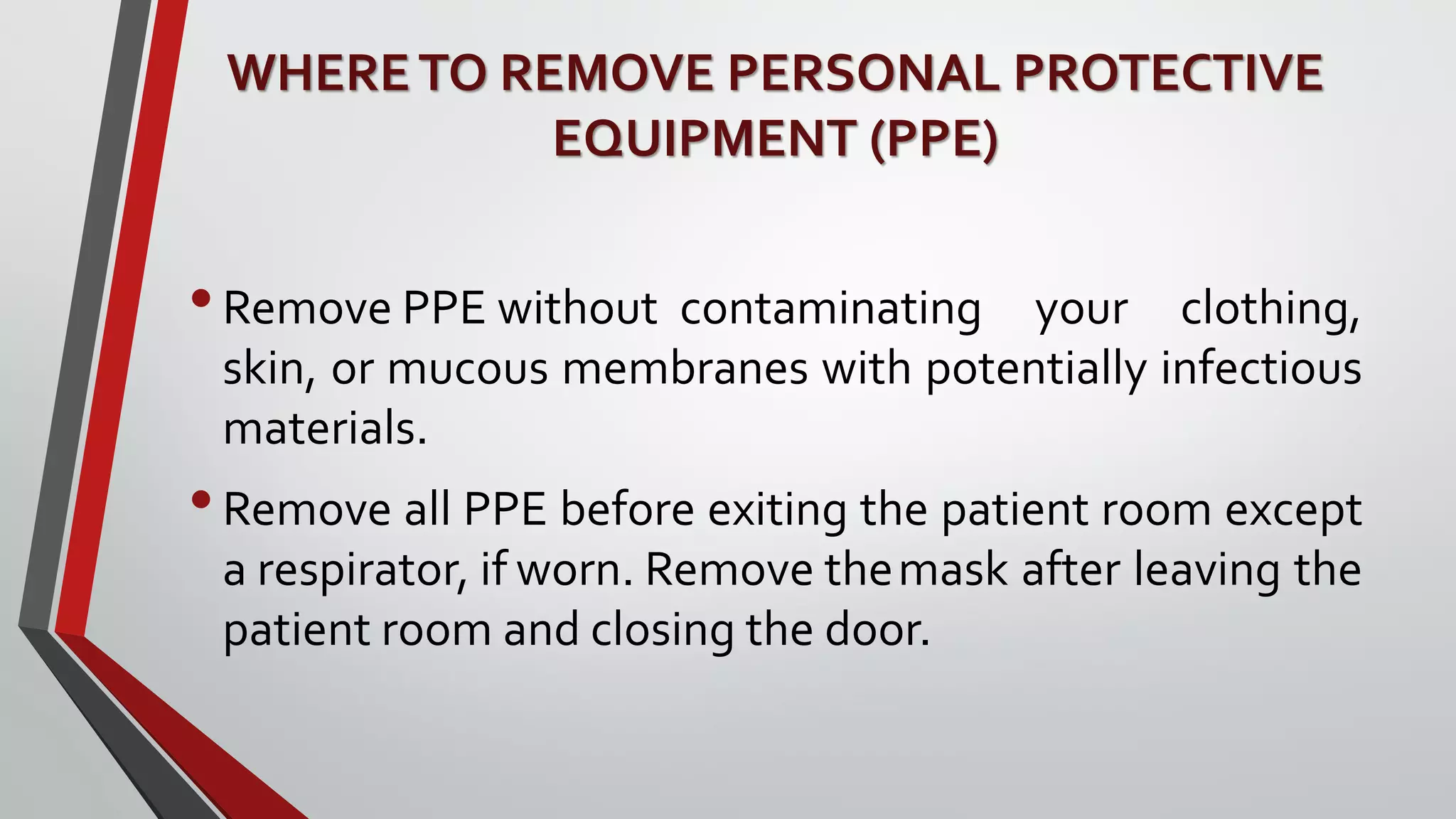 HOW TO SAFELY REMOVE PERSONAL PROTECTIVE EQUIPMENT (PPE) | PDF