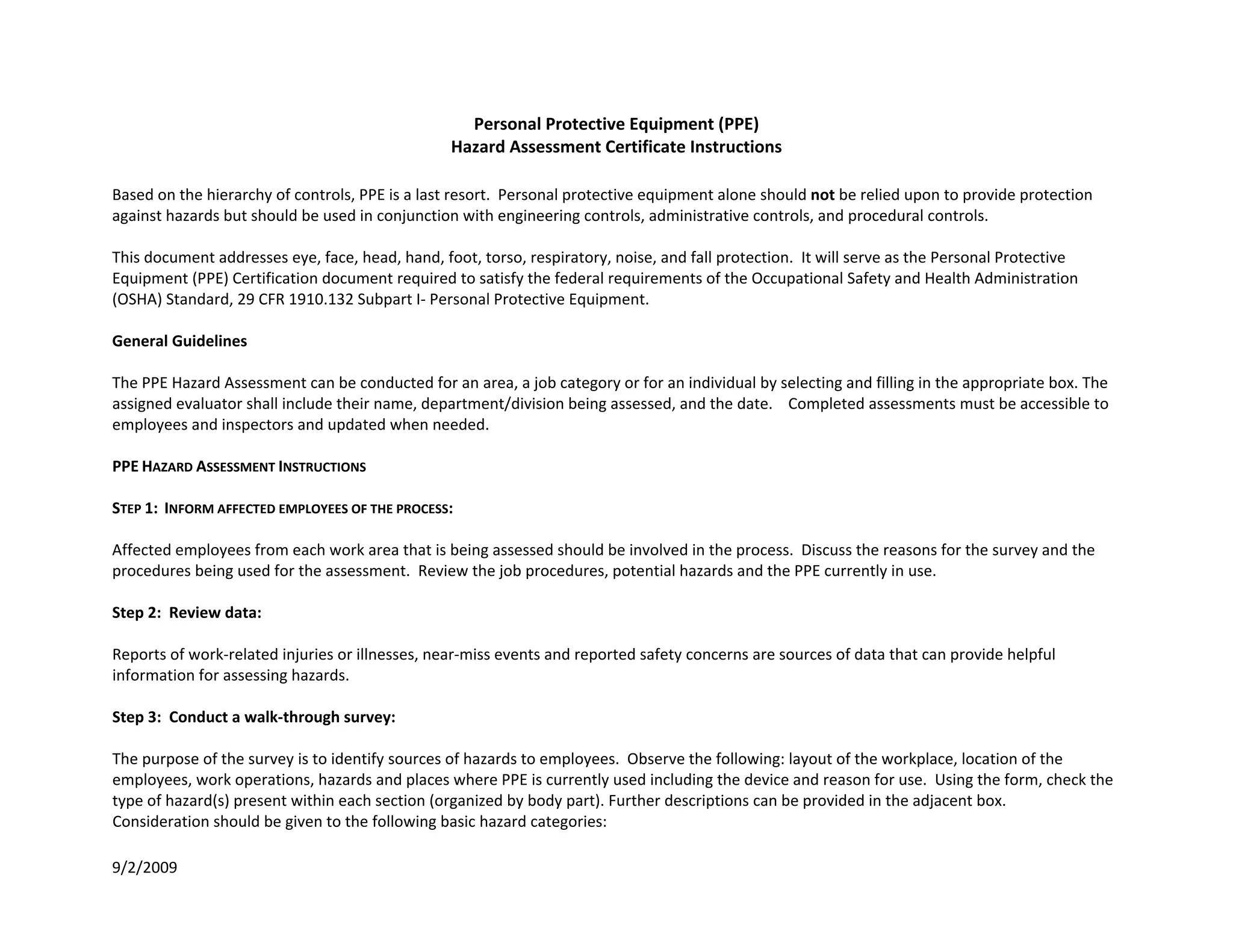 PPE HAZARD ASSESSMENT FORM | PDF