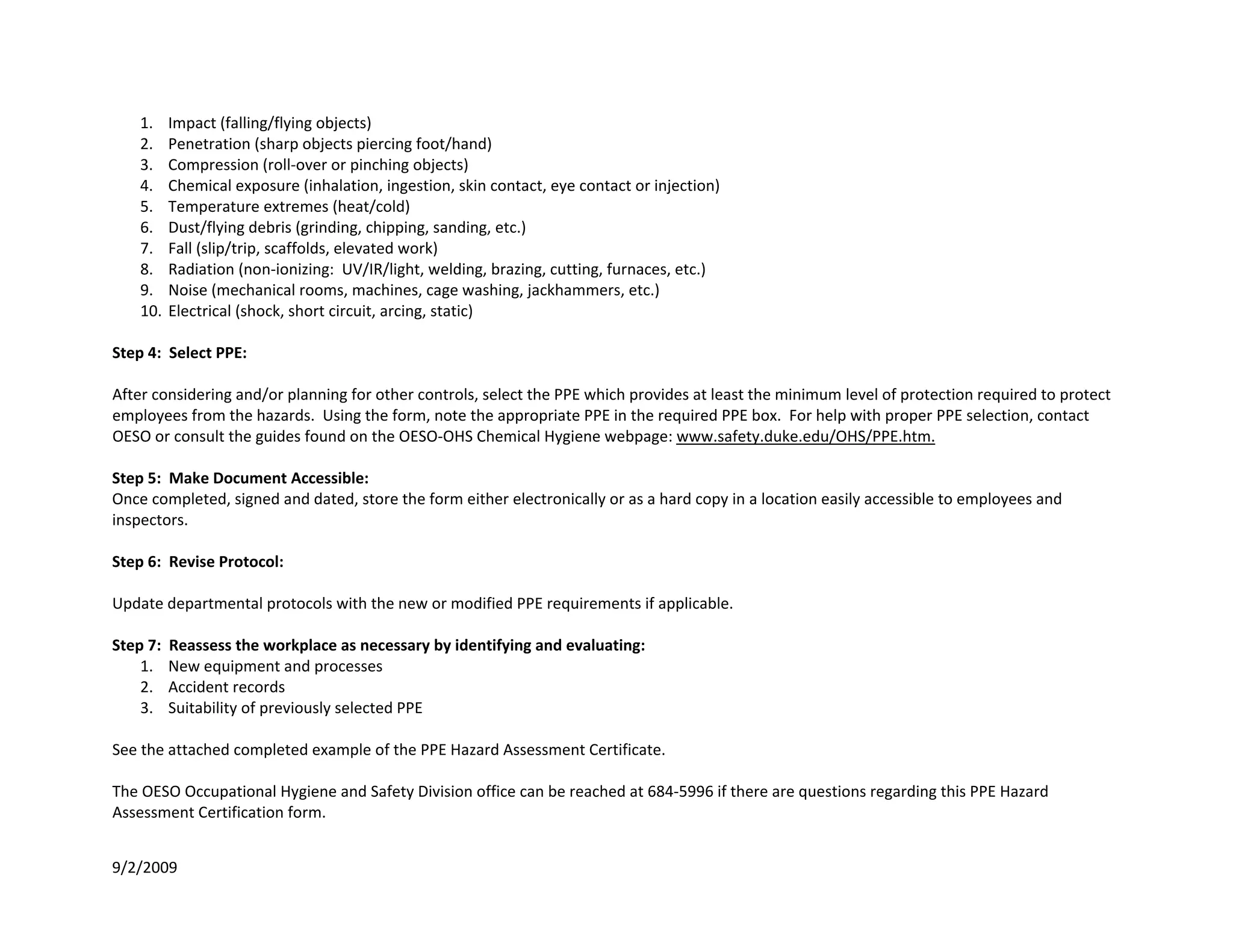 PPE HAZARD ASSESSMENT FORM | PDF