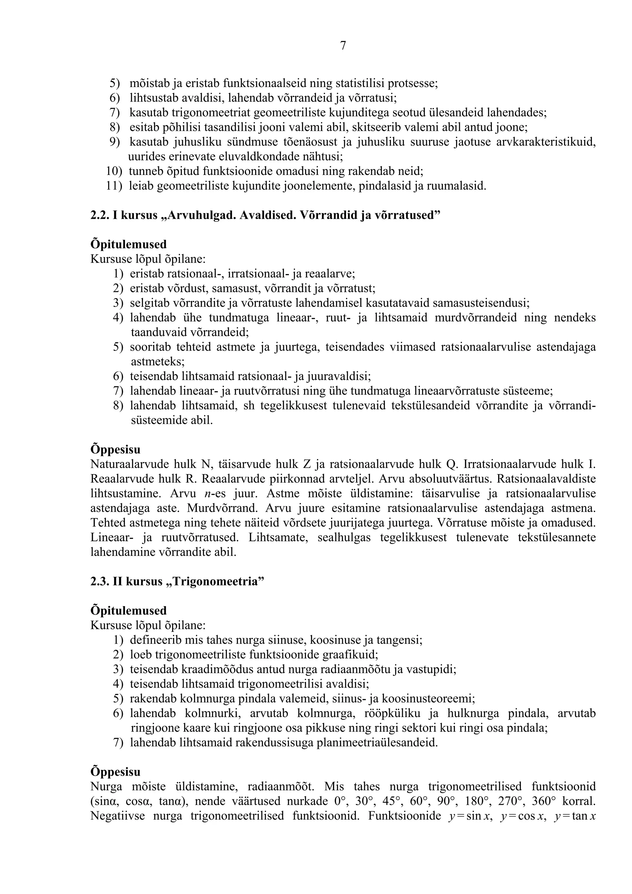 õPpekava 10.klass i kursus | PDF