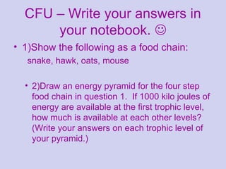 PP Energy Flow and Trophic Levels3 ppt hw | PPT