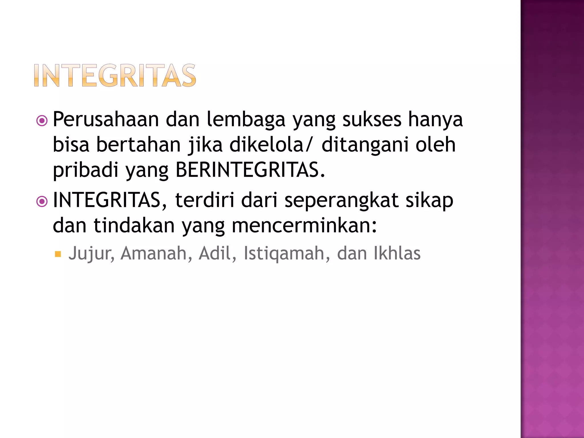 P peningkatan integritas individu perusahaan | PDF